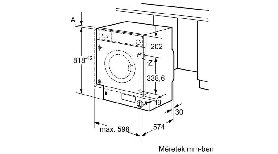 Bosch WIW28540EU Fehér beépíthető elöltöltős mosógép nagy kijelzővel ...